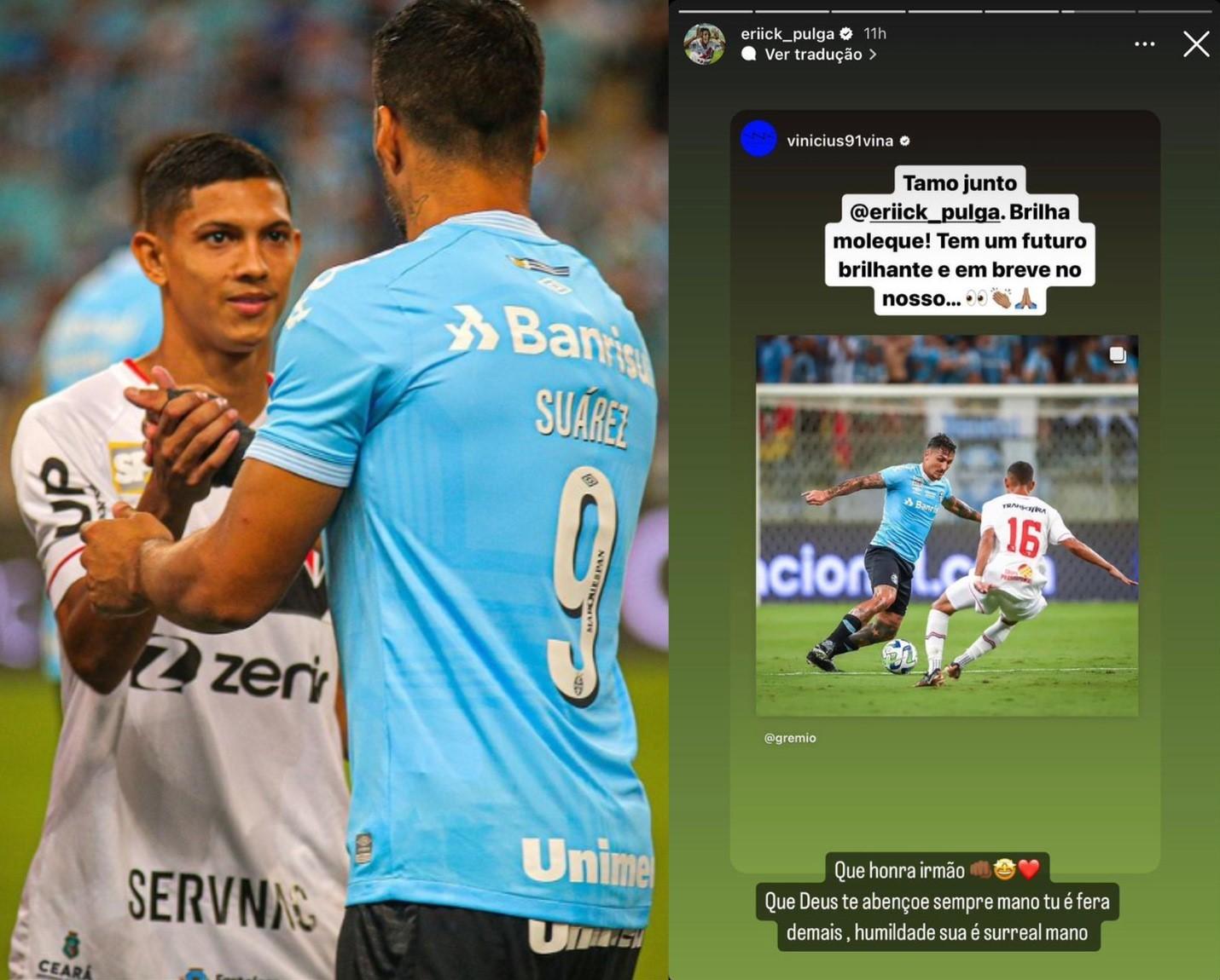 Erick Pulga posta foto com Luis Suarez e interage com Vina nas redes sociais - Jogada - Diário ...