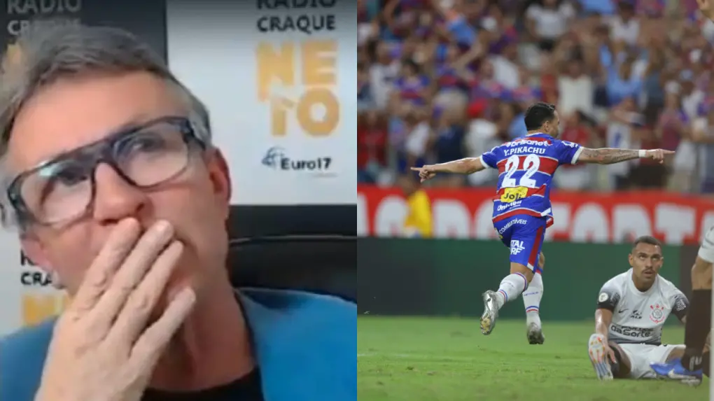 Vídeo da reação de Craque Neto após Corinthians sofrer gol do Fortaleza ...