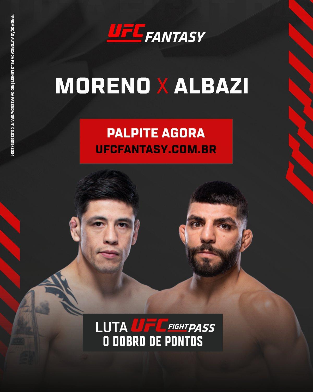UFC Edmonton reúne Moreno e Albazi neste sábado (2); veja horário e ...